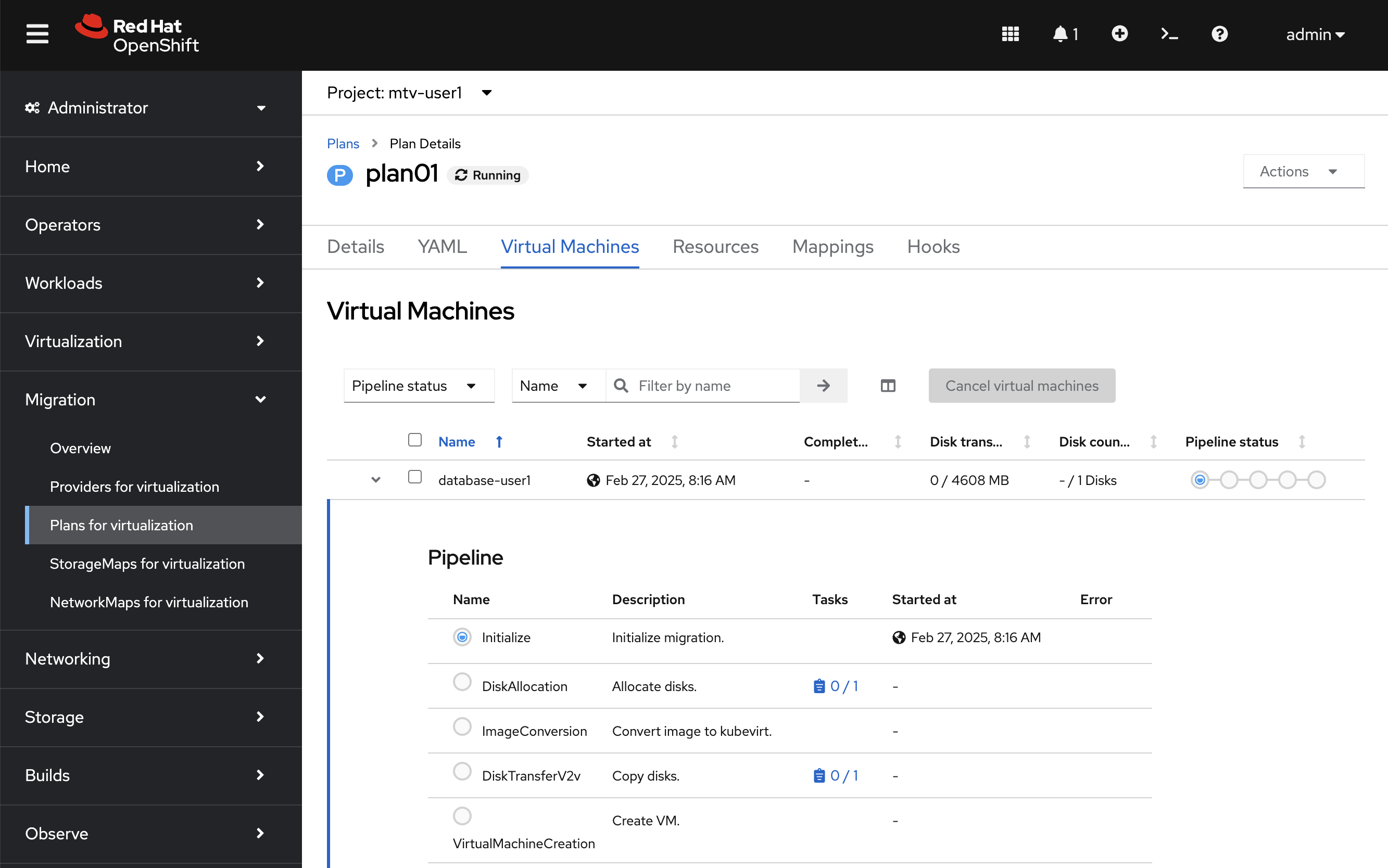 Migrate virtual machines with Red Hat OpenShift Virtualization